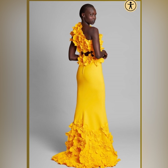 Greta Constantine | Dresses | Greta Constantine Elegant Lavender Degas Floral One Shoulder Gown ...